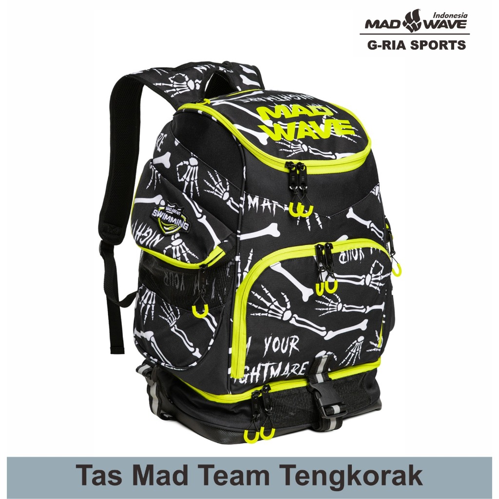 PERALATAN Mad Wave Mad Team Skull Backpack (Swimming equipment bags and ...