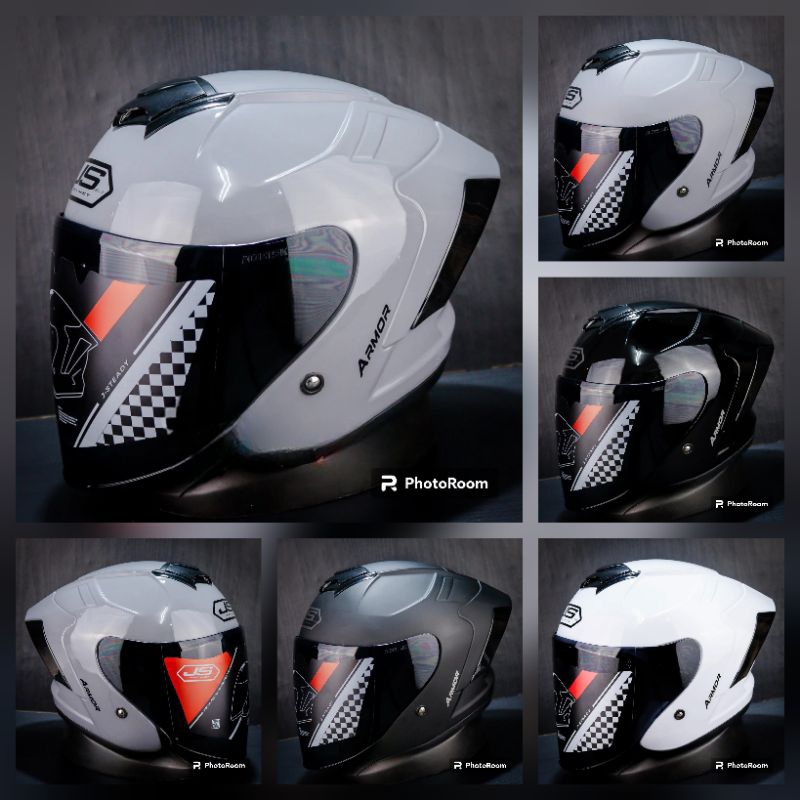 JS Armor half face helmet solid sni dark gray gloss color Original JS ...