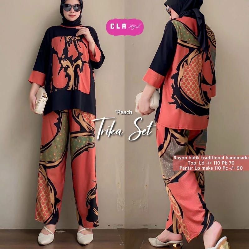 (Fragrant) Batik ORI ONE SET Abstract BATIK Latest Women's Suits Women ...