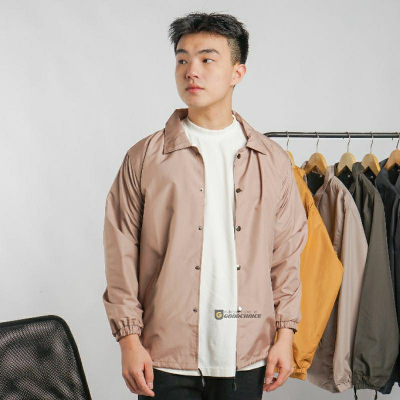 Plain Waterproof Coach Jacket - Plain Coach Jacket | Shopee Malaysia