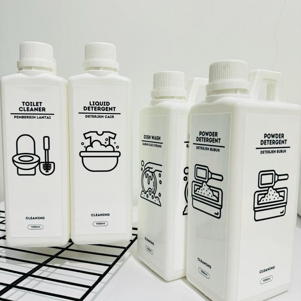 [GOGOMART] 1liter Aesthetic Liquid Detergent Bottle/1000Ml Refill ...