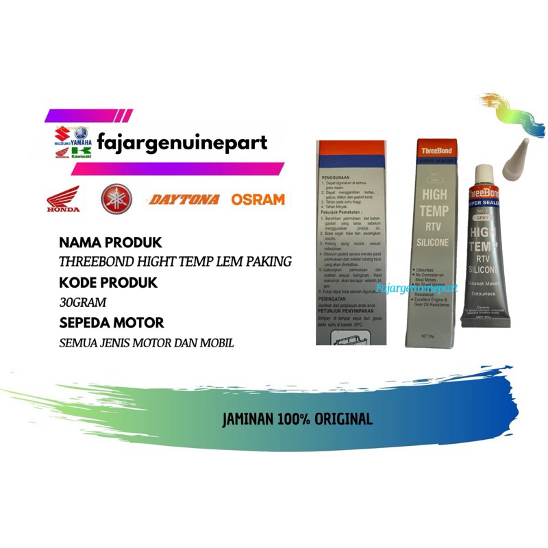 Threebond TRIBON HIGH TEMP PACKING GLUE 30GR | Shopee Malaysia