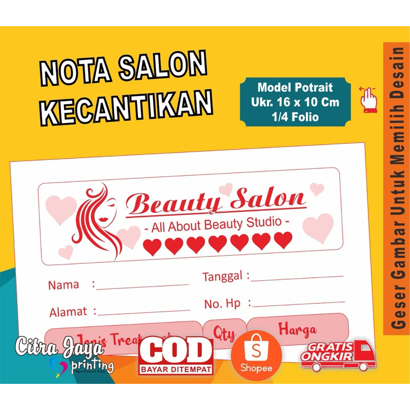 Note Bon Beauty Studio / Beauty Salon | Invoice Eyelash Extension ...
