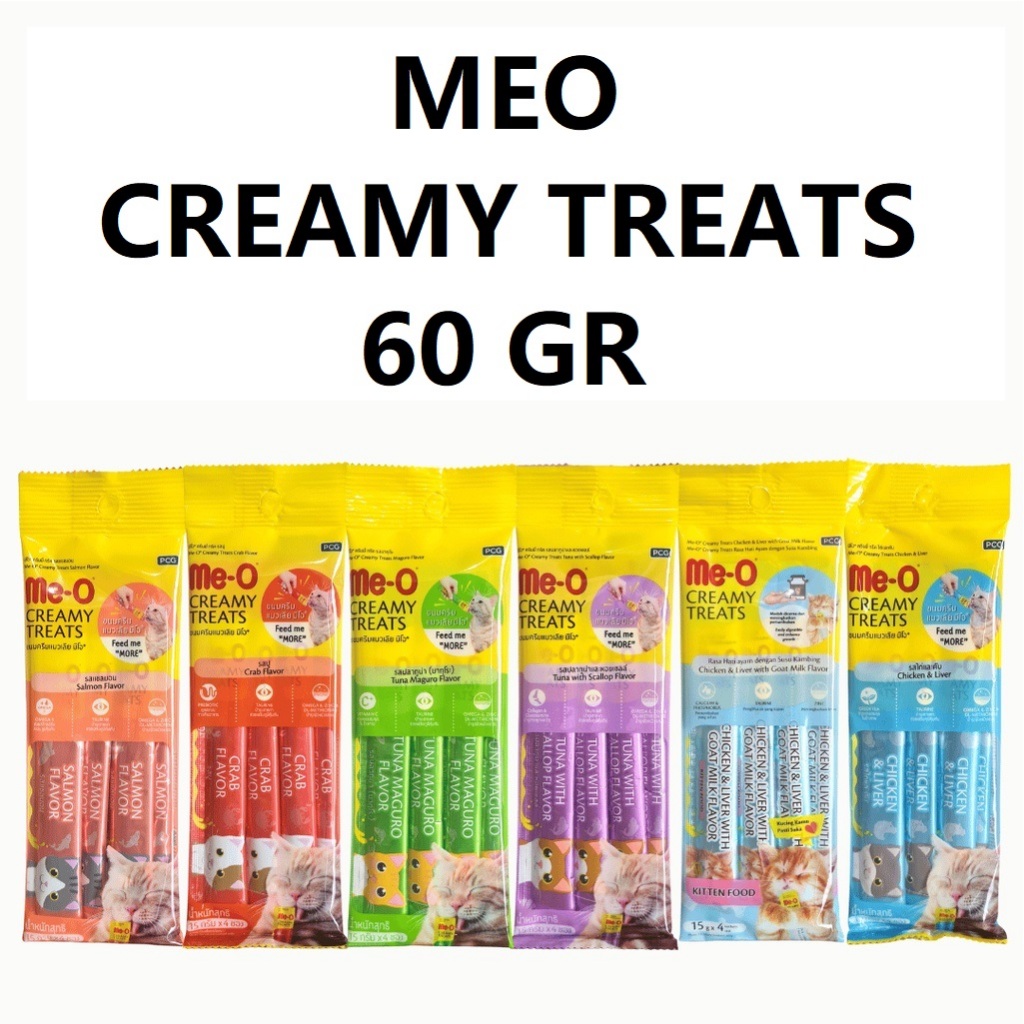 Out Of Stock! Meo Creamy Treats 60 Grams Contains 4 Kitten Adult Cat ...