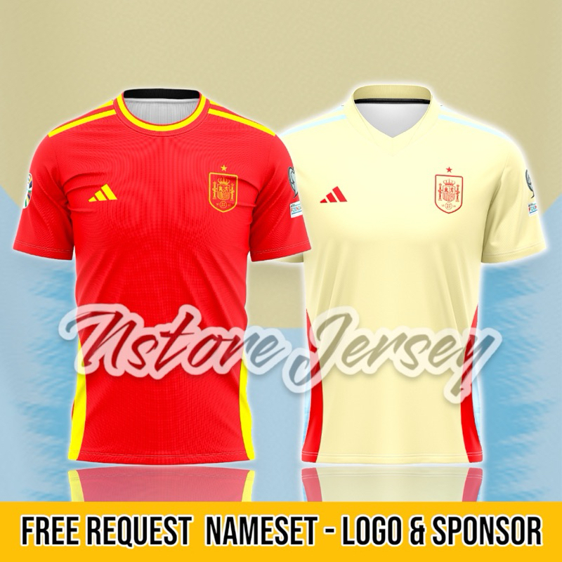 Jersey Spain Home away EURO Cup 2024 Free Request namset | Shopee Malaysia