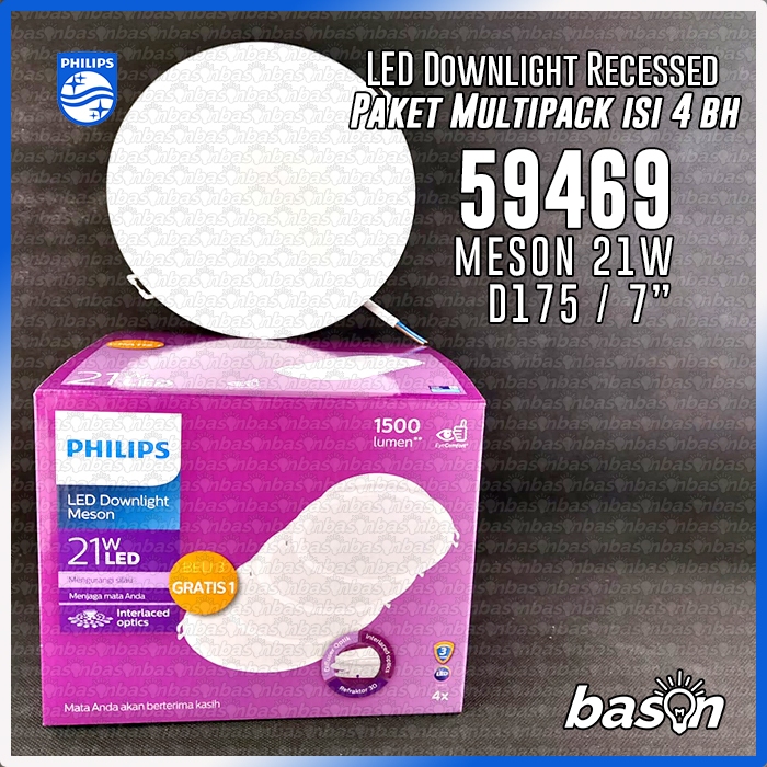 Philips Meson 59469 Multipack 21W 7 inch D175 - LED Downlight Contents 4 Pcs | Shopee Malaysia