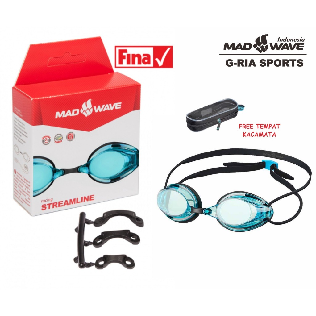 Original Mad Wave Swimming Goggles (Fstreamline Plain/Clear Lenses) All ...