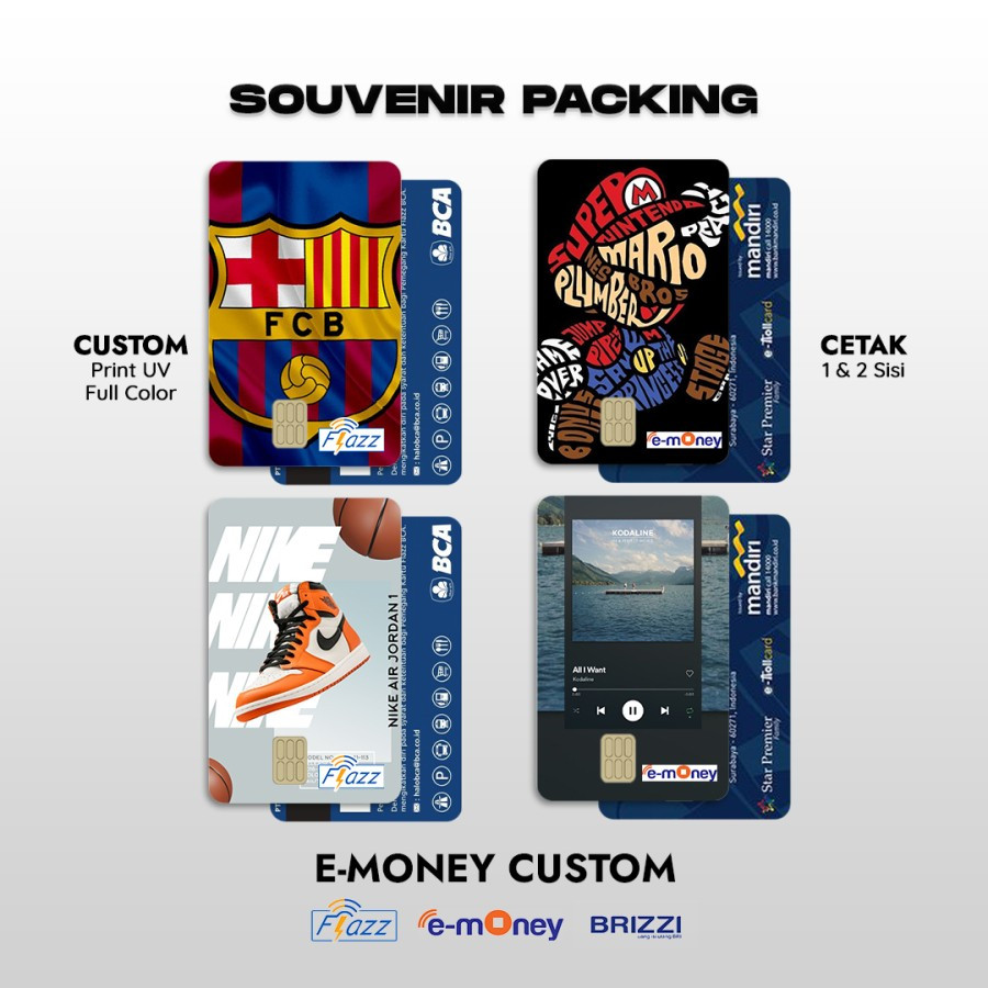 Custom Etoll Flazz GEN 2, EMONEY, BRIZZI, UV PRINT | Shopee Malaysia