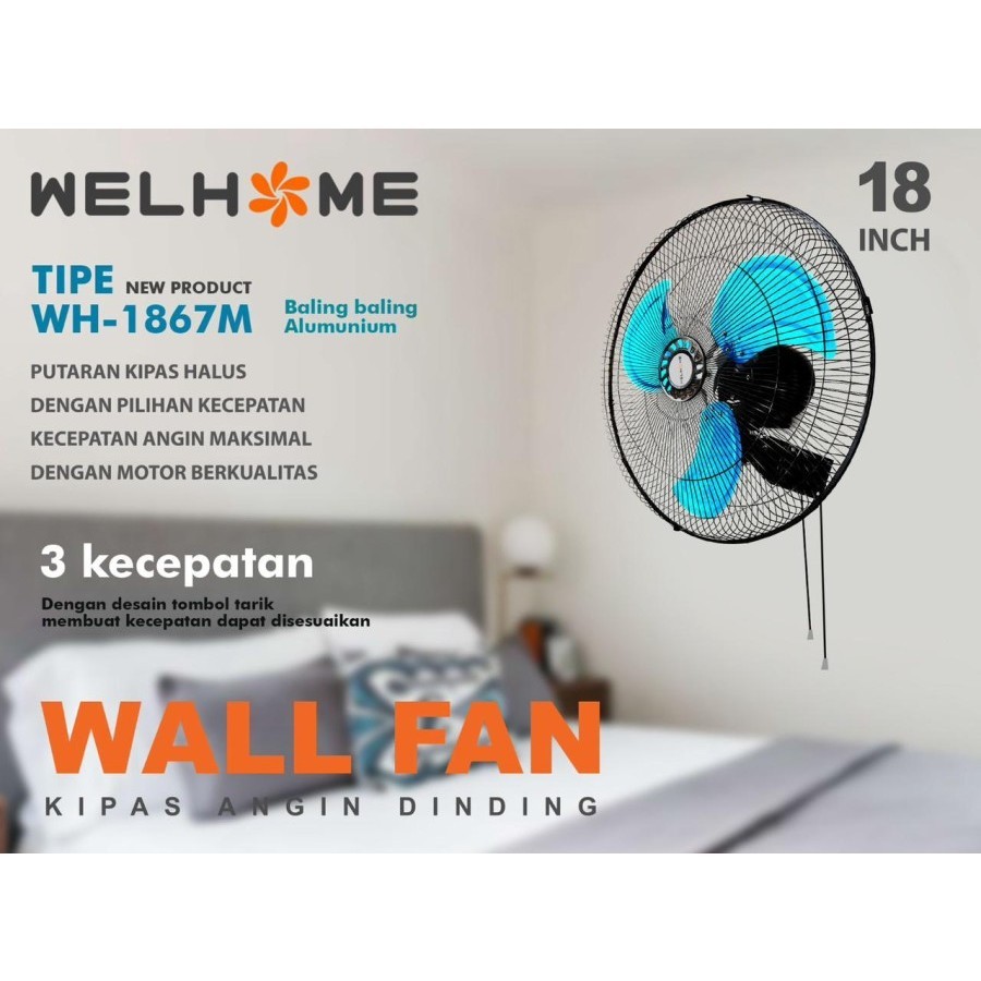 Welhome 18 INCH WALL FAN/WOLLHOME WH-1867 WALL FAN | Shopee Malaysia