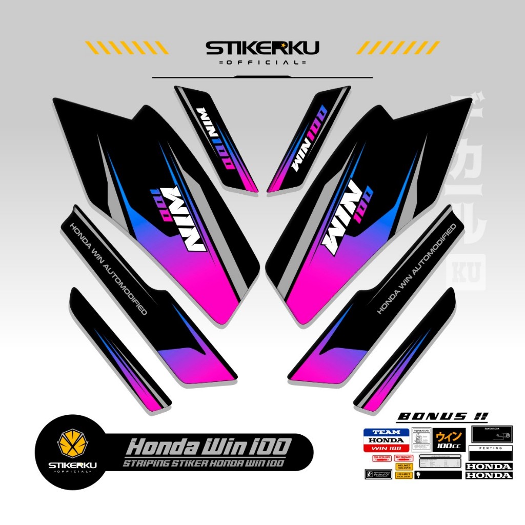 Honda WIN STRIPING / MOTIF 84 / WIN 100 STICKER / WIN STICKERS ...
