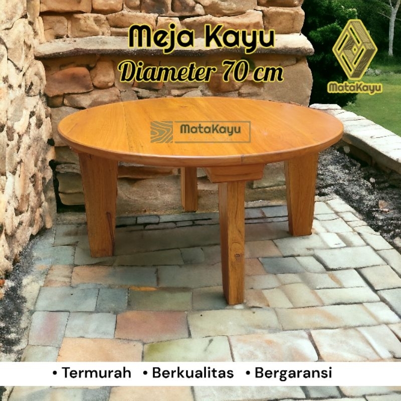 KAYU Minimalist Round Wooden Table Guest Table Round Table lesehan ...