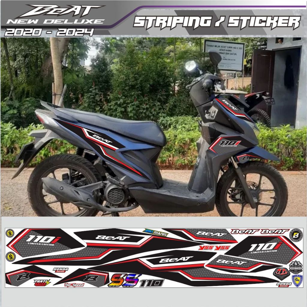 Honda BEAT DELUXE Pole BODY Variation Sticker/ISS CBS DELUXE STRIPING ...