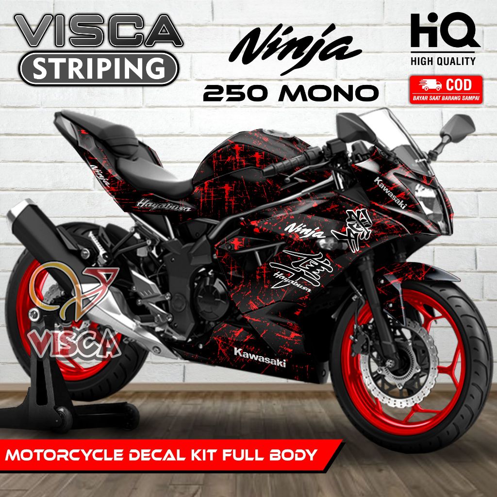 Ninja 250 Mono Full Body Decal - Ninja Mono 250RR Full Body Motorcycle ...