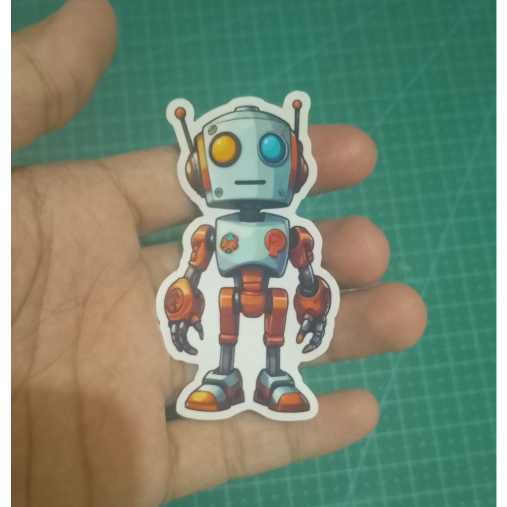 Unit Laminated Glossy Vinyl Robot Sticker | Shopee Malaysia