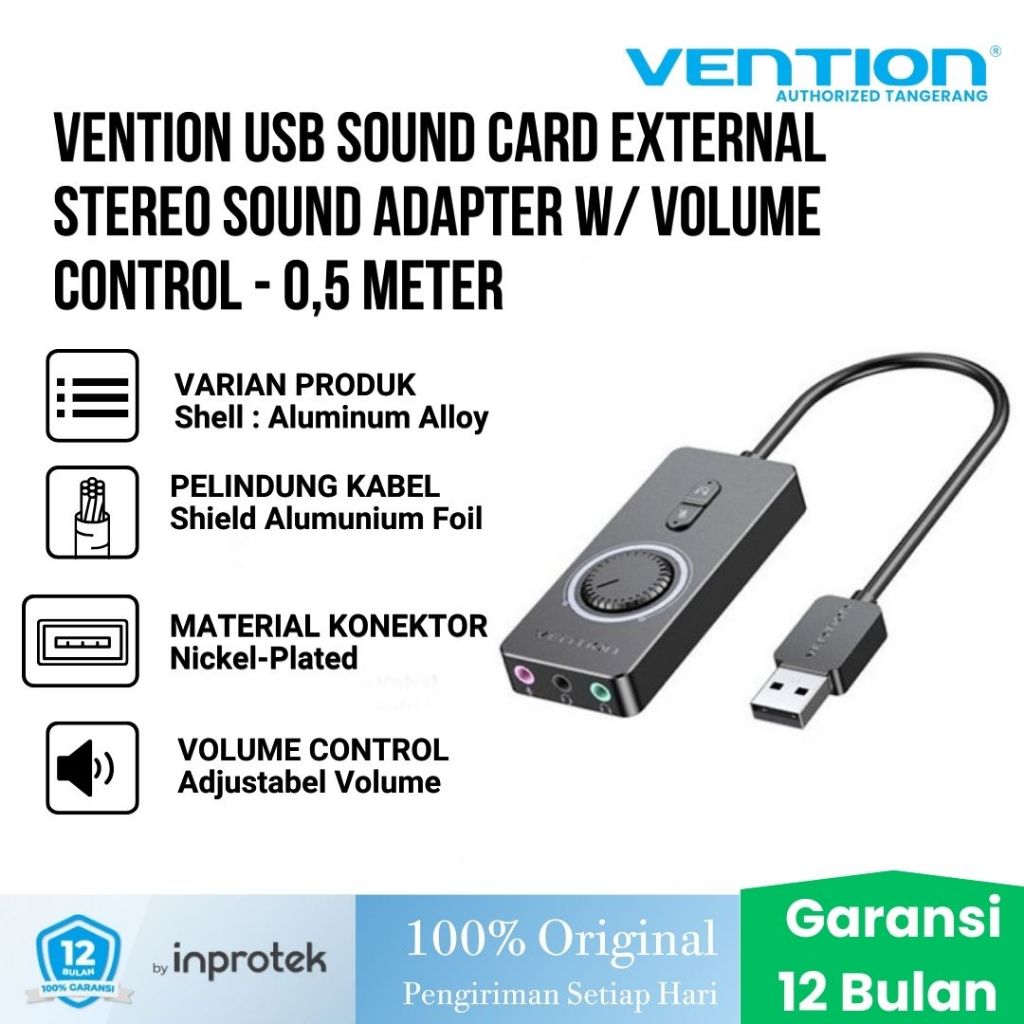Vention USB Sound Card External Stereo Sound Adapter w/ Volume Control | Shopee Malaysia