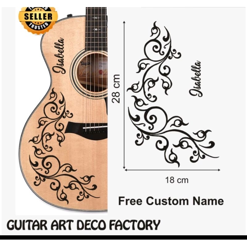 Aesthetic acoustic guitar body Sticker -limited | Shopee Malaysia