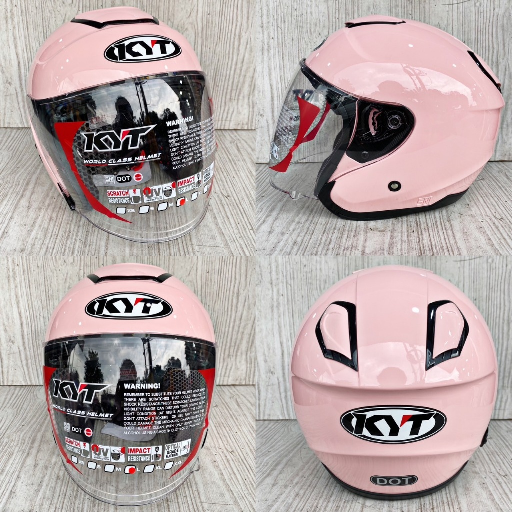 Helmet KYT KYOTO SOLID LIGHT PEACH/KYOTO PINK KYT HALF FACE | Shopee ...