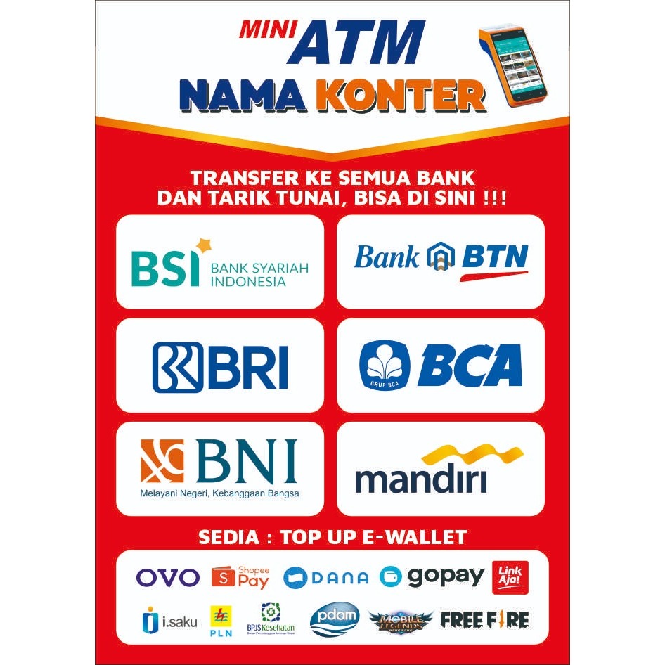 Mini ATM SHOWN VINYL STICKER (CUSTOM, WRITE THE AGENT NAME IN CHAT ...