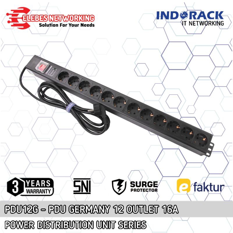 Pdu12g PDU INDORACK 12 Outlet 16A Germany Power Distribution Unit Rack ...