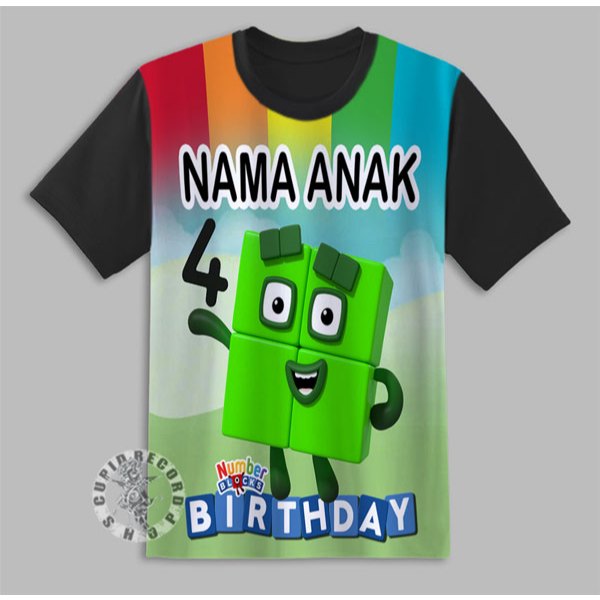 Numberblocks Shirt Number Blocks Custom Name Age 4 T-Shirts For Boys ...