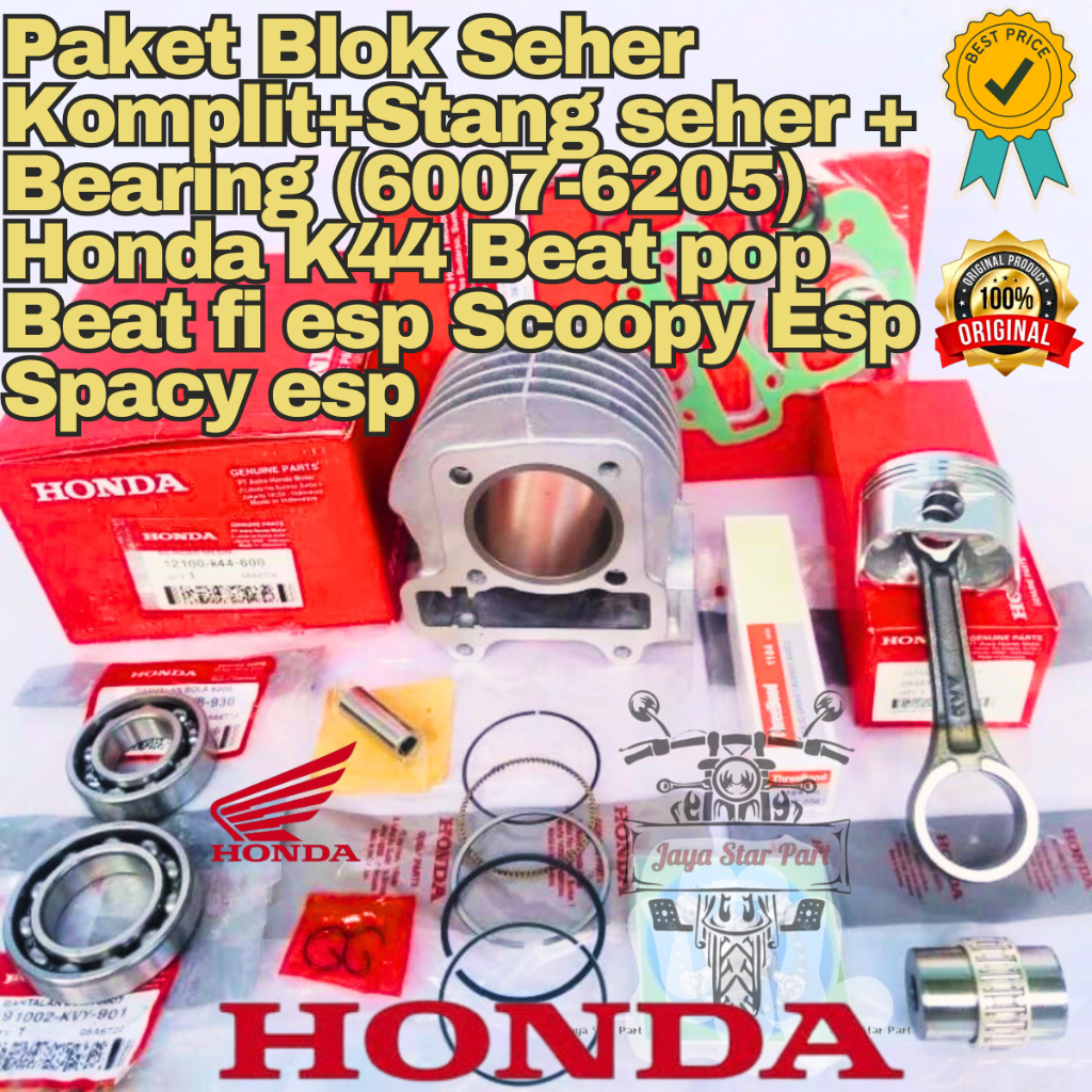 Ori Complete Piston Block Package+Piston Handlebar+Bearing (6007-6205 ...