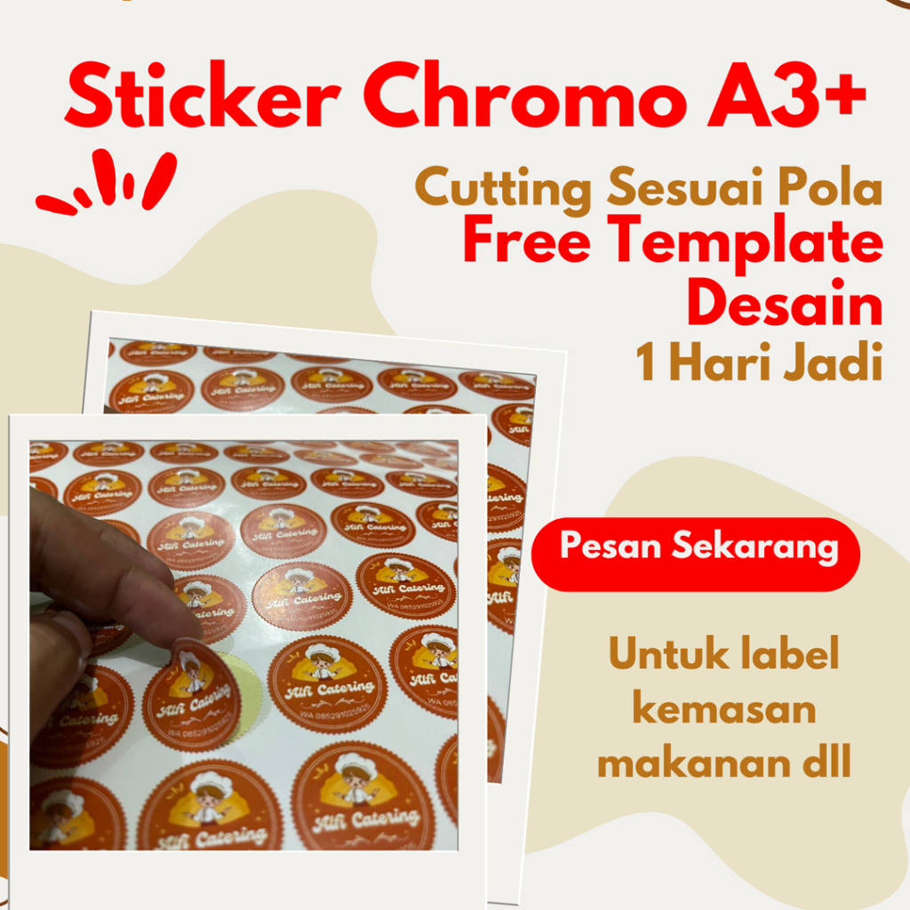 Print Custom Sticker Packaging Labels A3+ For Food And Beverage Shops ...