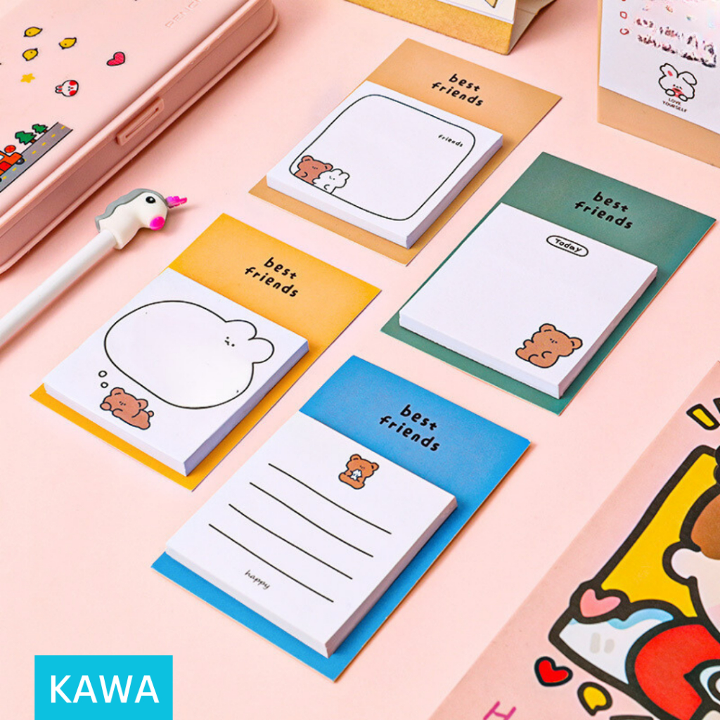Kawa Mini Memo Sticky Notes 30 Sheets Sticky Note Paper Book Marker ...