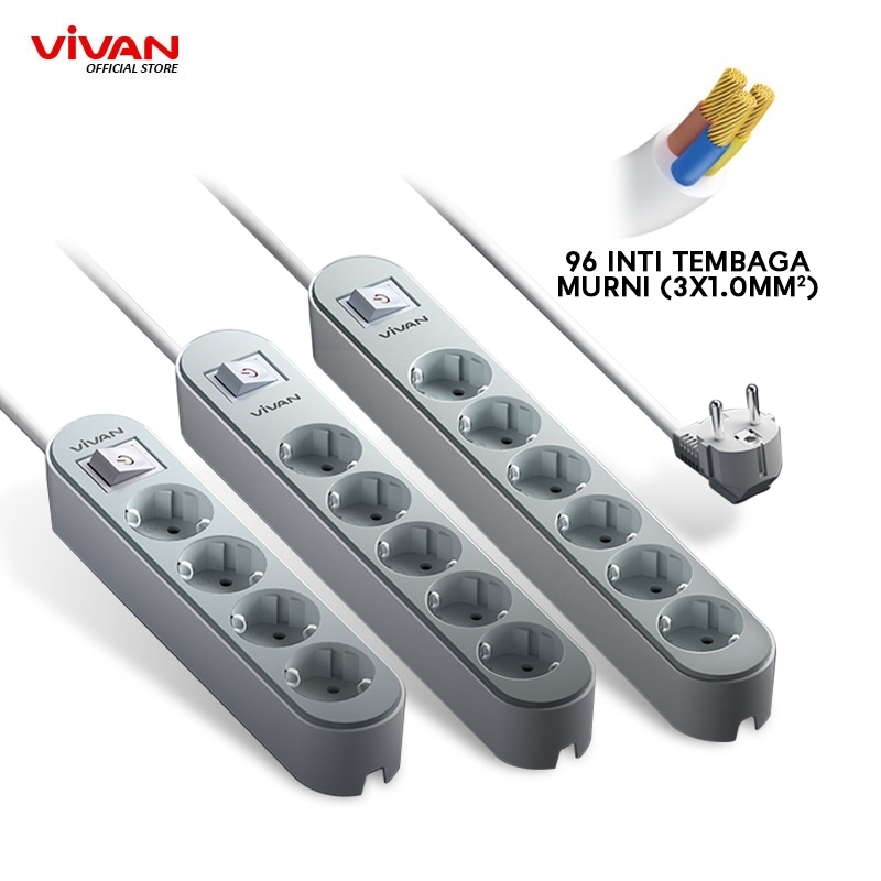Vivan VPS PRO Series Socket Switch Socket 4 - 6 Slot Cable Pure Copper ...