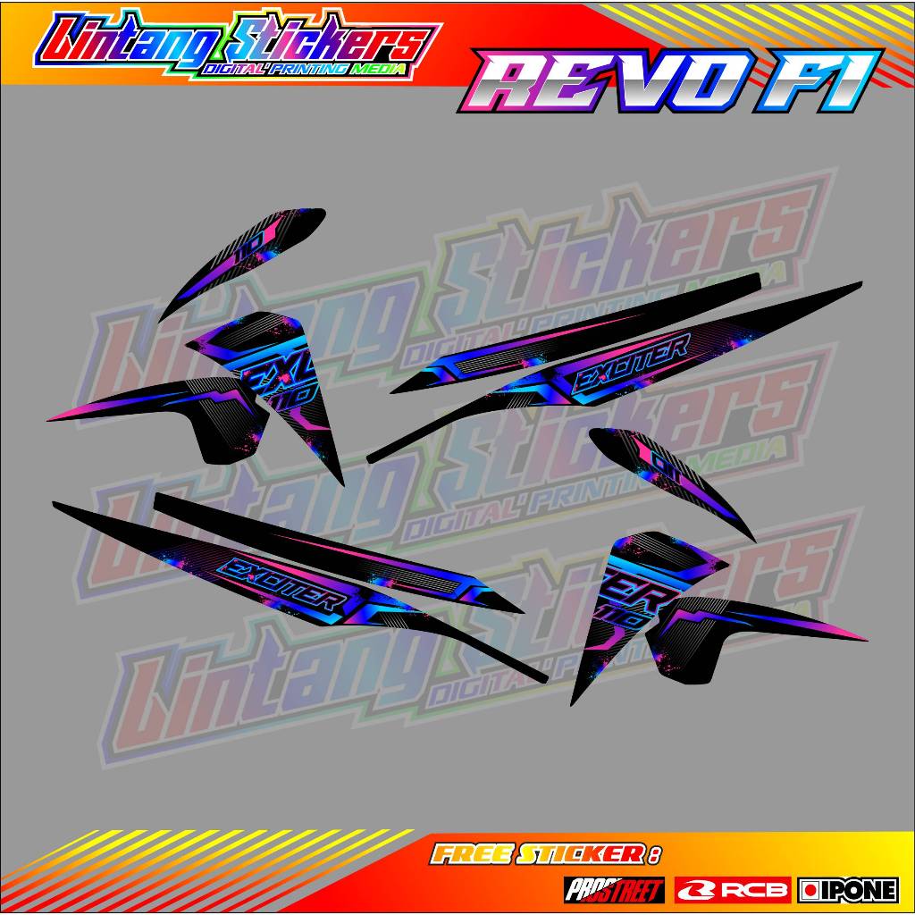 HONDA REVO FI VARIATION STRIPING / REVO F1 MOTORCYCLE LIST STICKER ...