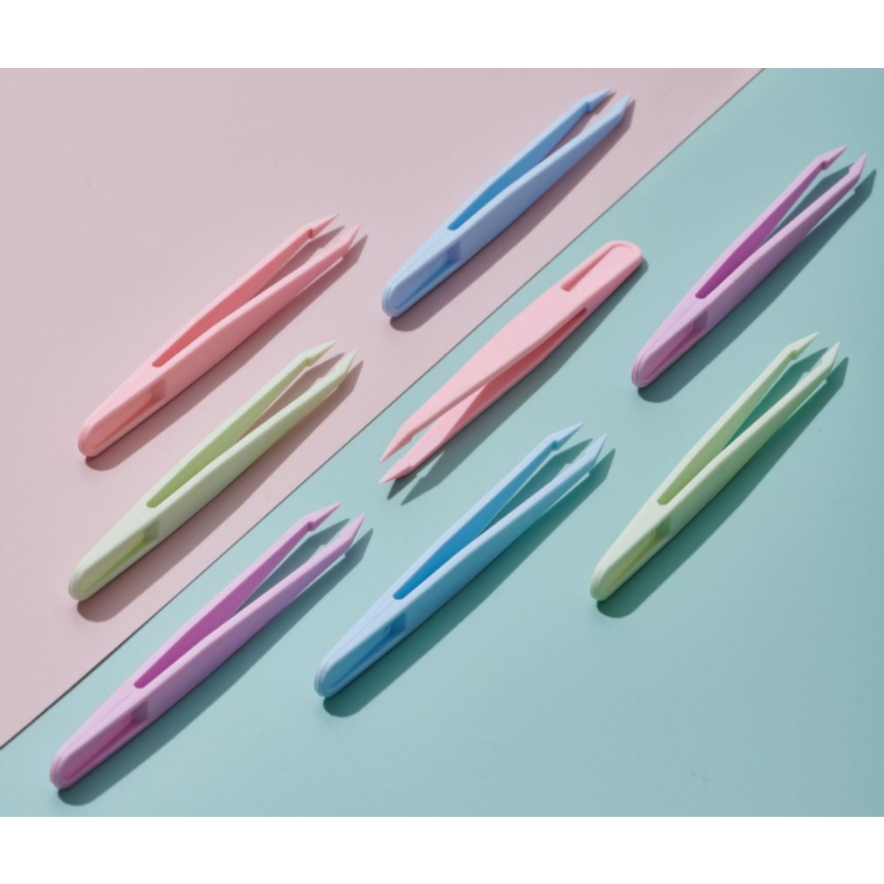 Pastel Tweezer Tweezers 8cm Gray Hair Straight Bent Tweezers Plastic ...