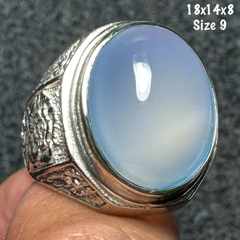 Natural White Agate Ring Listing Studs (Original Natural) | Shopee Malaysia