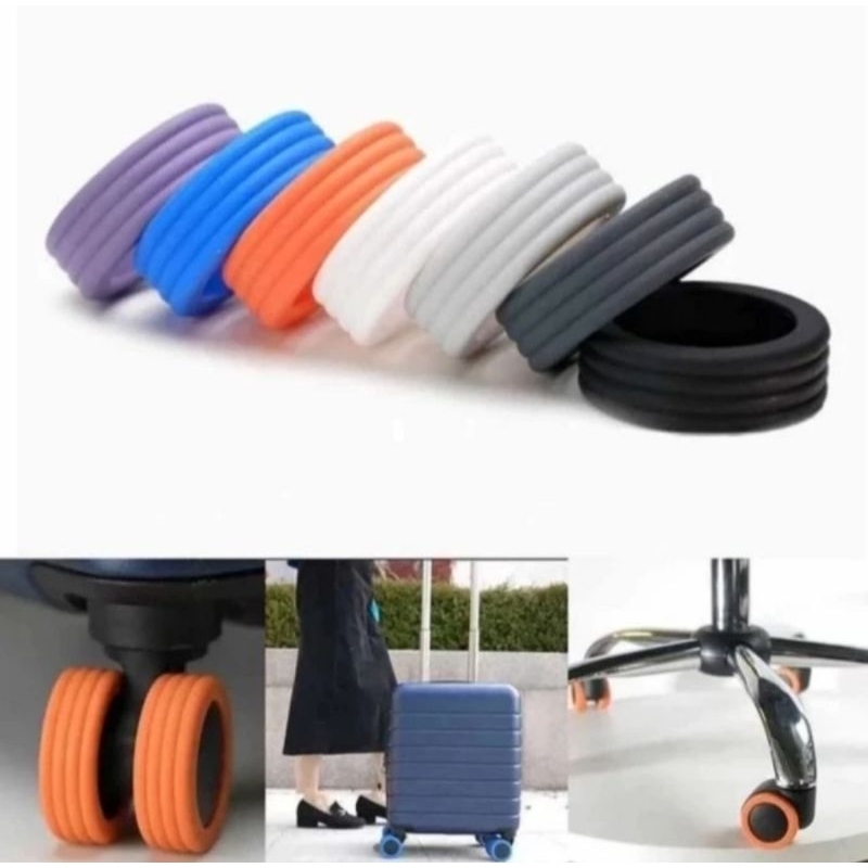Universal silicone cover ring silicone protector for suitcase wheel ...