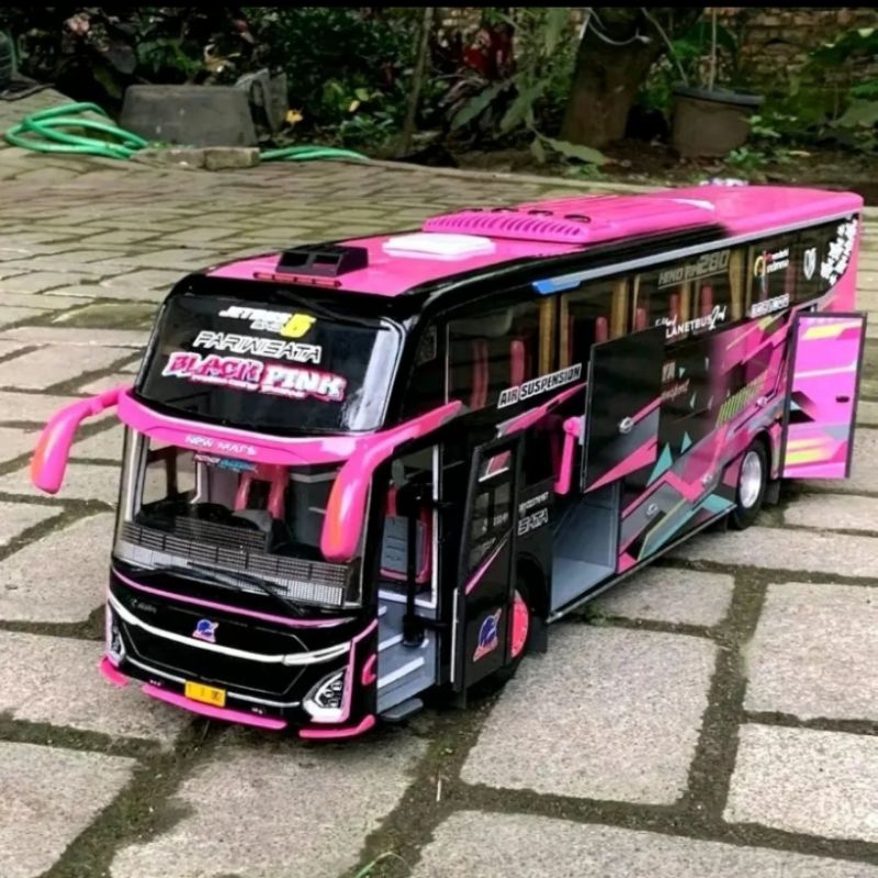 Miniature bus telolet basuri ful black pink lights | Shopee Malaysia