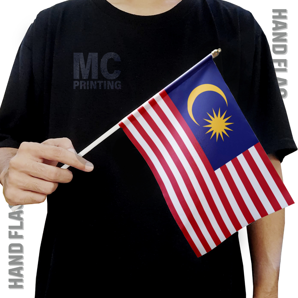 Malaysia Hand Flag - Small Mini Parade Stick Flag Taslan Material ...