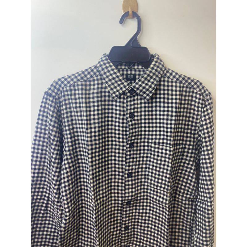 KEMEJA Uniqlo Black Gingham Shirt Uniqlo Shirt) | Shopee Malaysia