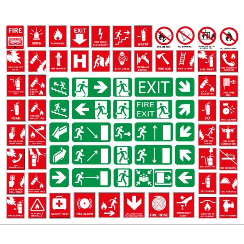 Emergency safety sign Sticker For Home Office Building Etc | Shopee ...