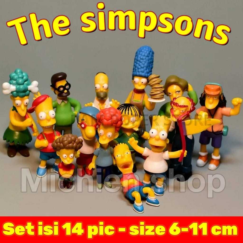 The simpsons toy display set contains 14 simpson homer bart | Shopee ...
