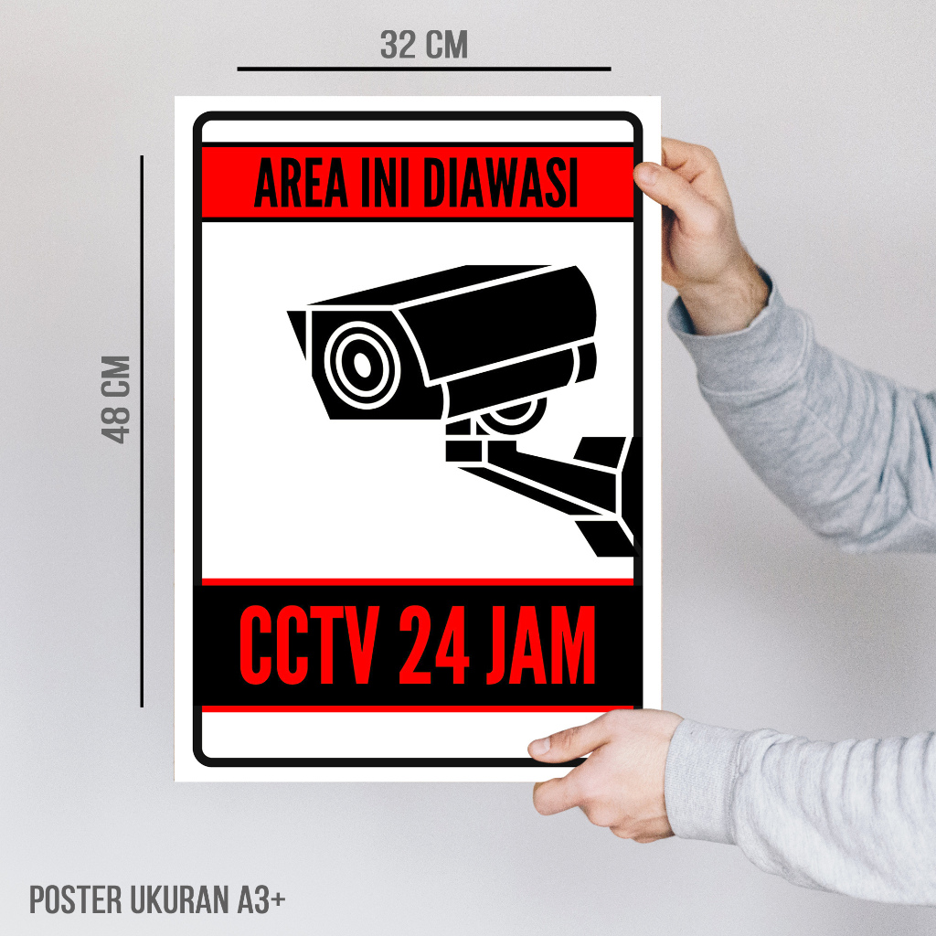 Warning Poster This Area is monitored by cctv - A3plus size | Shopee ...