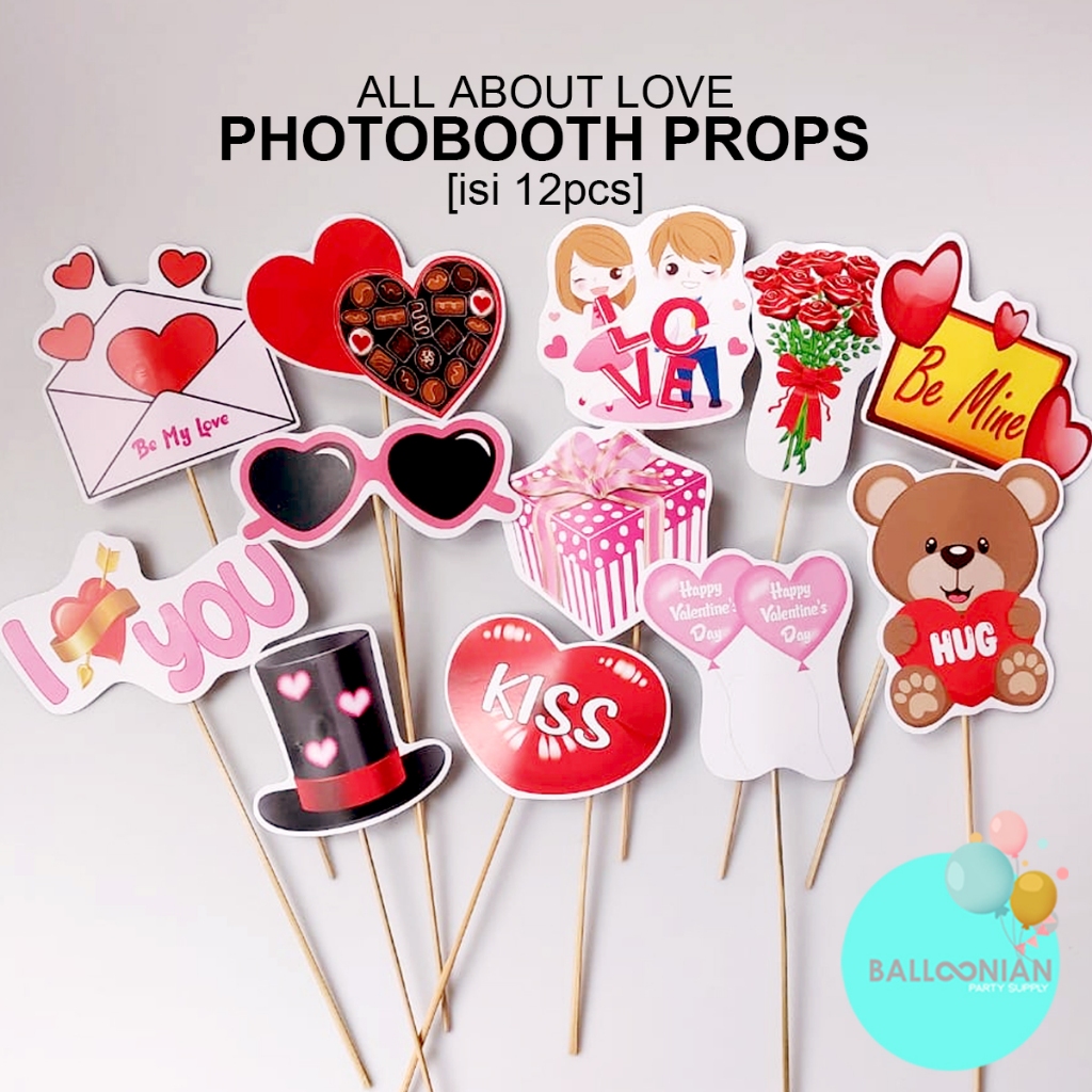 Photobooth Props All Bout Love/Wedding/Valentine/Anniversary/Lamaran ...