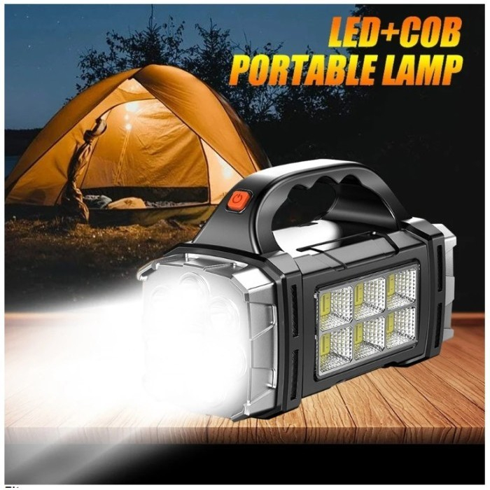 SMARTCOM Solar Camping Flashlight 4 LED Long Range Super Bright Solar ...