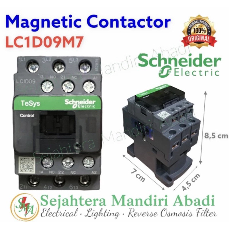 Schneider LC1D09M7 Coil 220Vac 3 Phase Magnetic Contactor Contactor | Shopee Malaysia