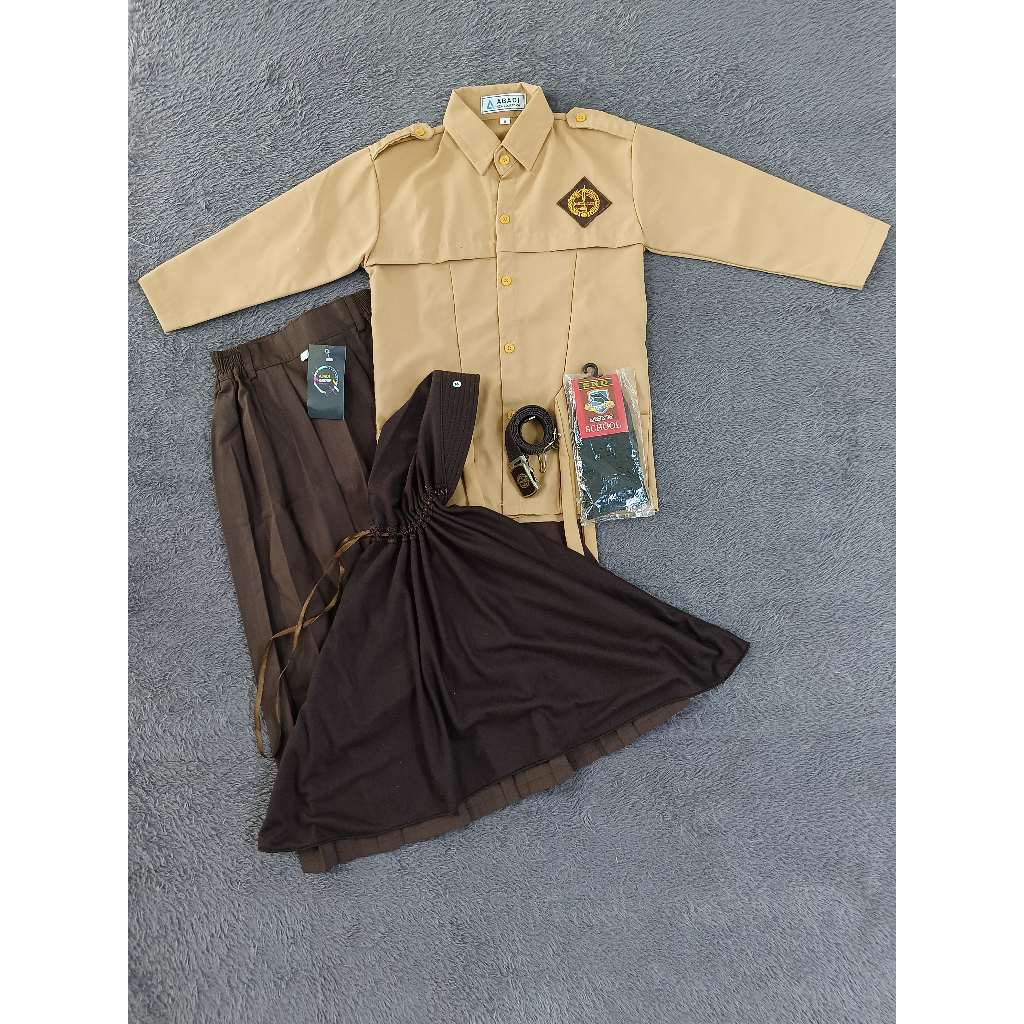 Long FEMALE PRIMARY SCHOOL SCOUT UNIFORM SET CLASS 1-6 | Shopee Malaysia