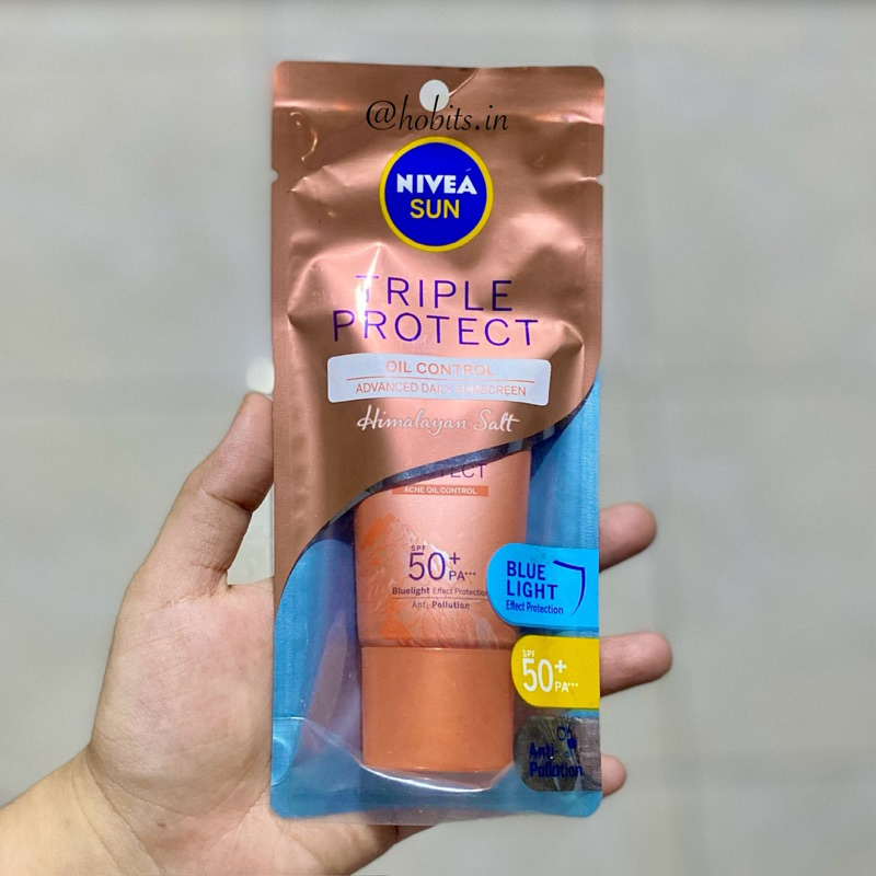 (40ml) Nivea Sun Triple Protect Oil Control Sunscreen SPF 50+ | Shopee ...
