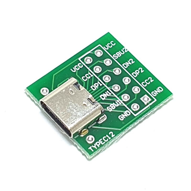 Dip Adapter Socket USB Type-C Female PCB 12 Pin Type-C Connector Mount ...