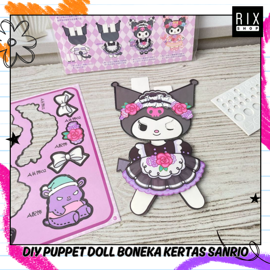 Rix DIY Paper Doll Sanrio / Labubu Toys - Sanrio Puppet Doll / Labubu ...
