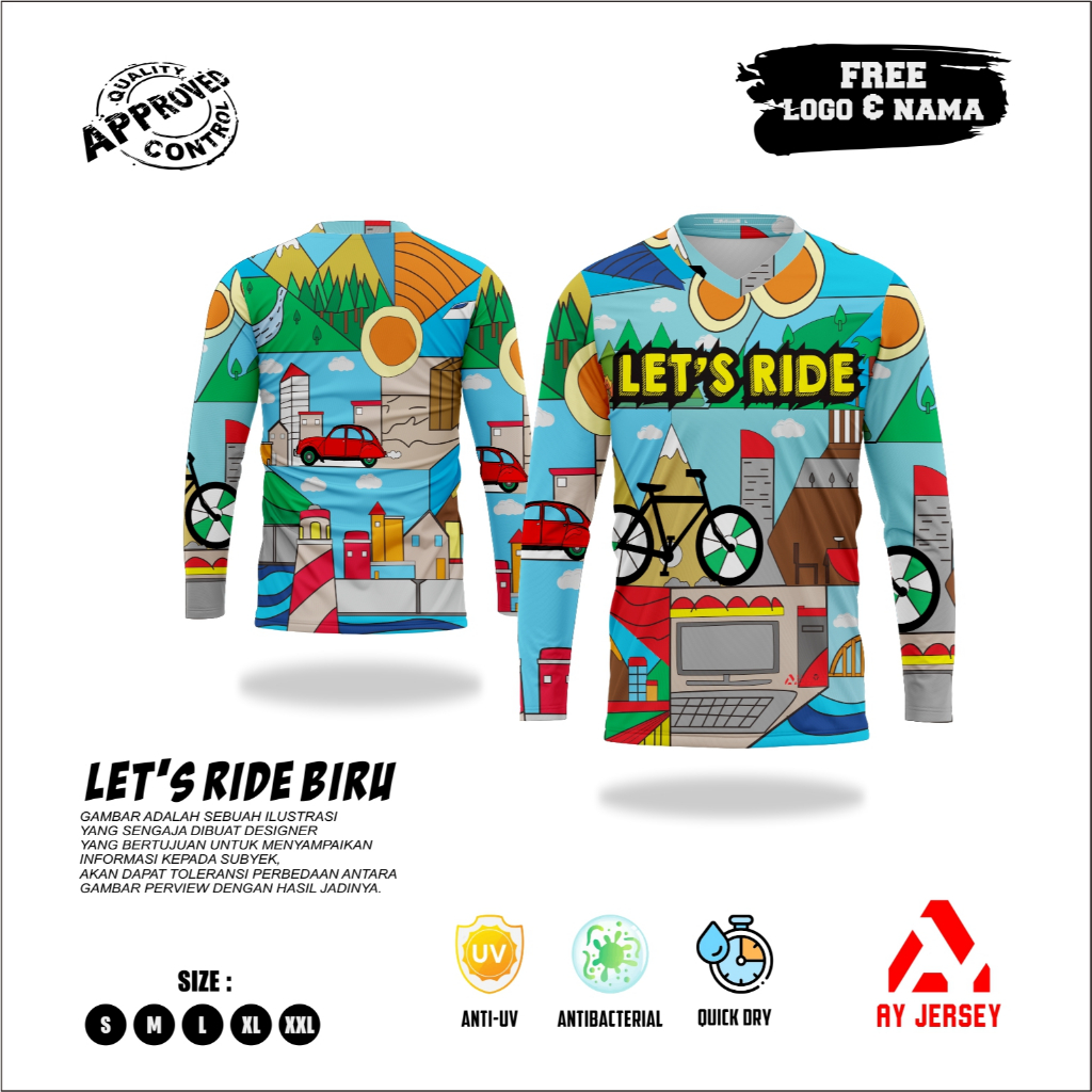 Lets RIDE BIKE JERSEY PREMIUM CYCLING BIKE JERSEY LETS RIDE JERSEY (PJG) | Shopee Malaysia