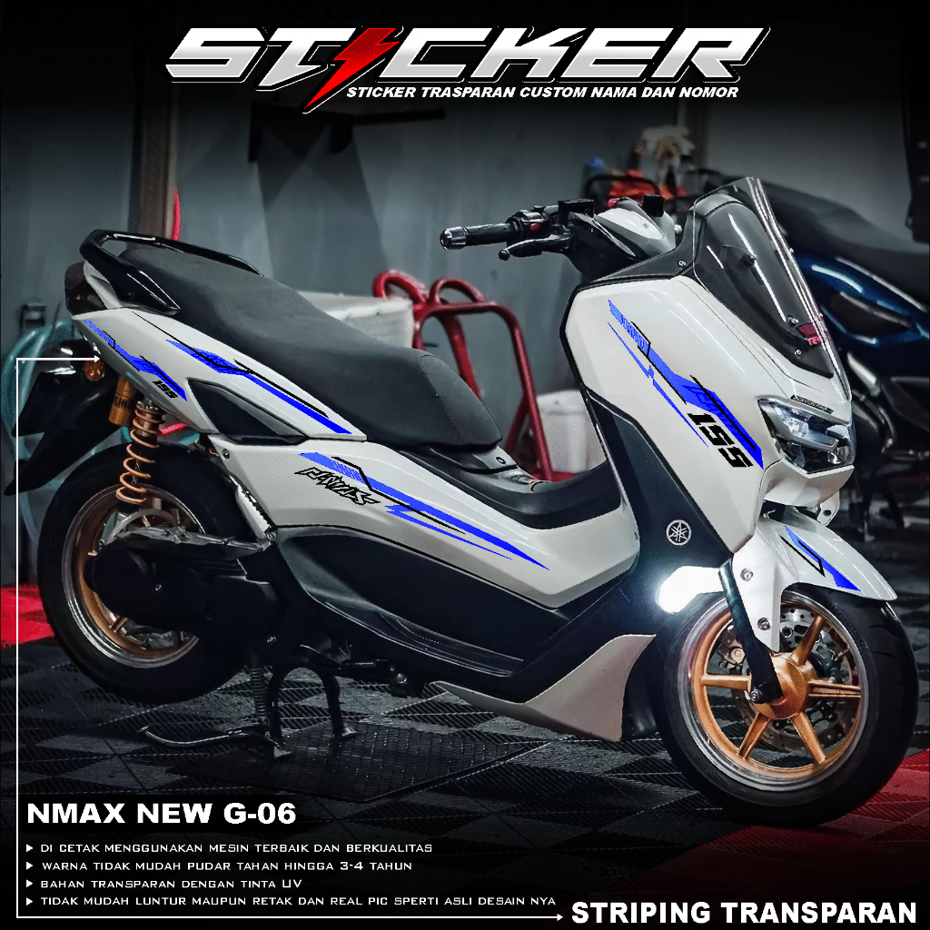 Sticker Striping Transparent UV NMAX 155 New VVA Simple List NMAX 2020 ...