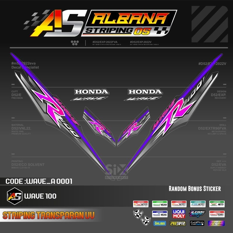 Transparent STRIPING WAVE 110/STICKER SUPRA FIT 100 Transparent ...