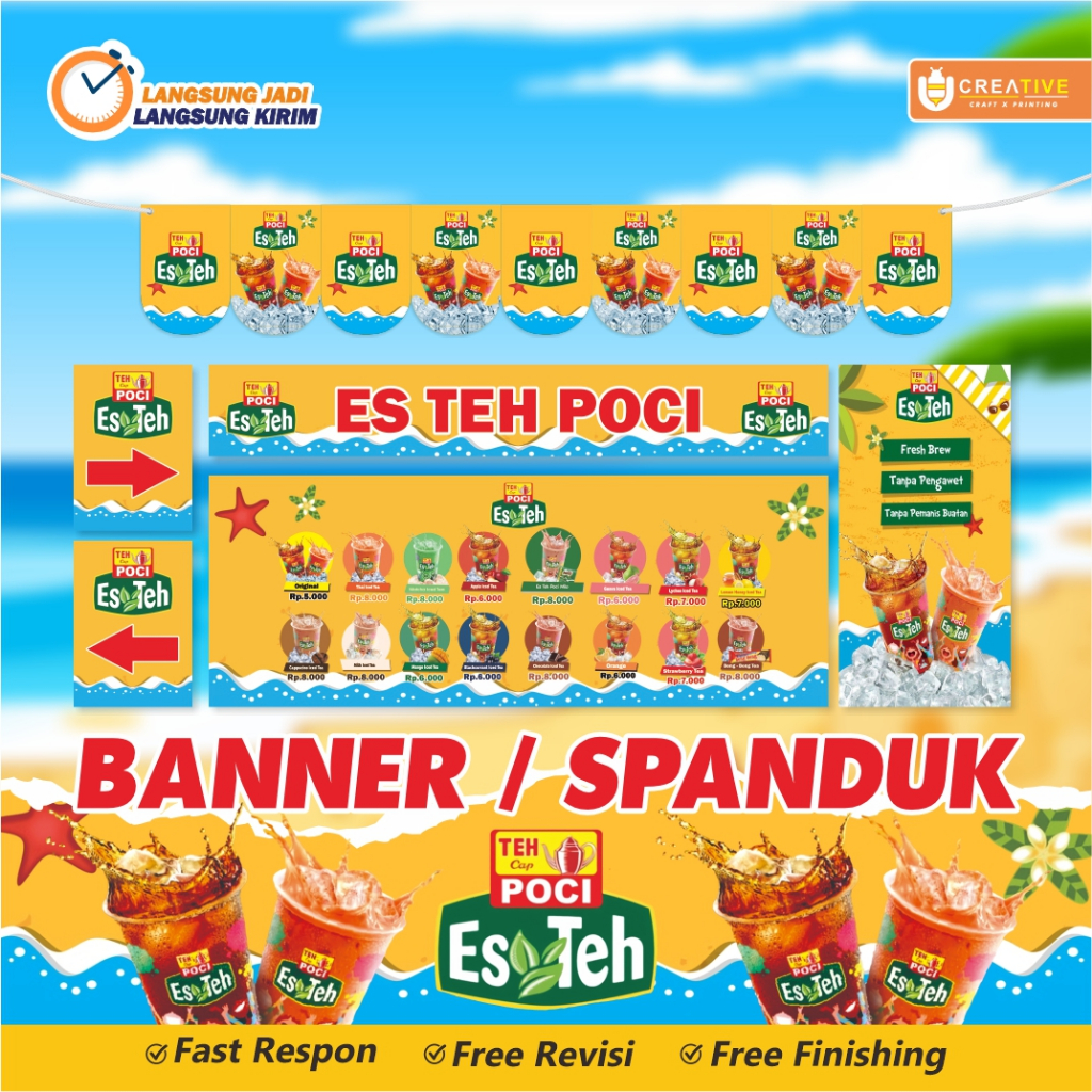 Package Banner/Ice Tea Banner (Directly So, Send Immediately) | Shopee ...