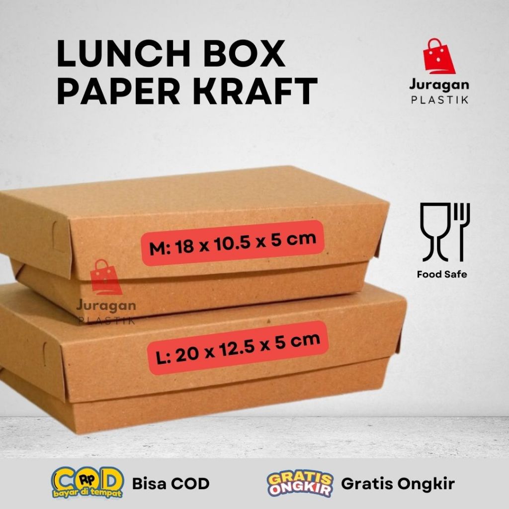 Paper Lunch Box contains 25 Pcs / Lunch Box / Lunch Box M / Lunch Box L ...
